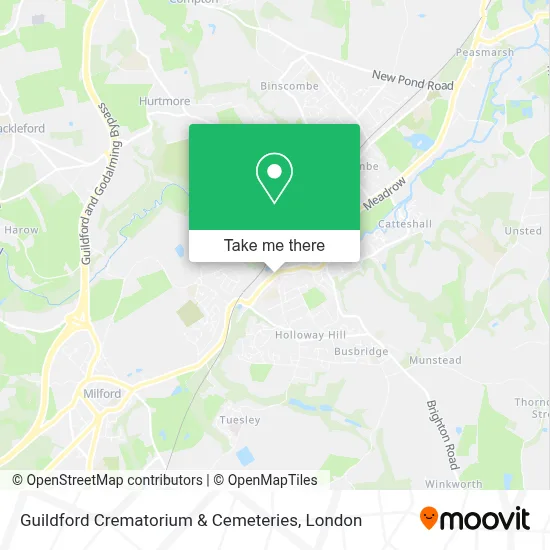 How to Get to Guildford Crematorium & Cemeteries in Waverley by Train ...