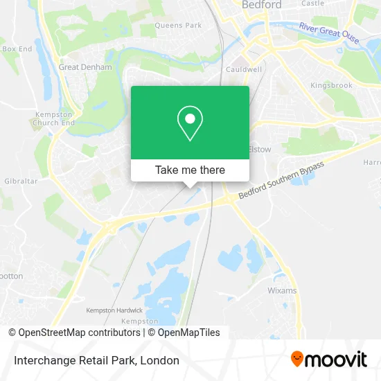 How to Get to Interchange Retail Park in Bedford by Bus or Train?
