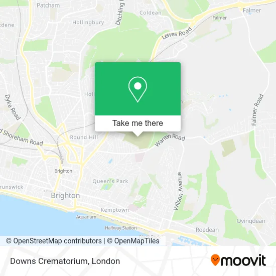 How to Get to Downs Crematorium in Brighton And Hove by Bus or Train?