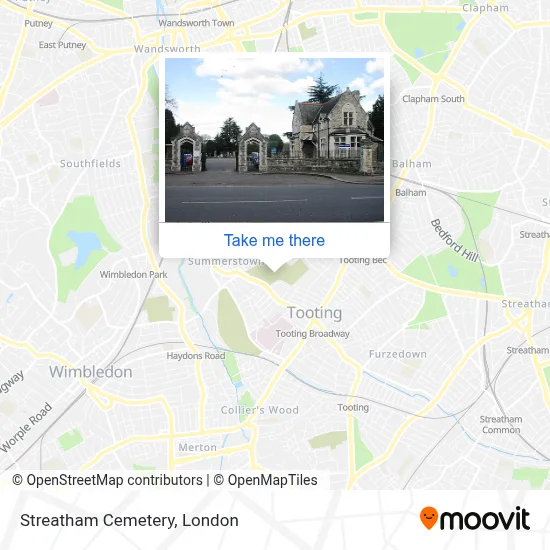 How to Get to Streatham Cemetery in Tooting by Bus, Tube or Train?