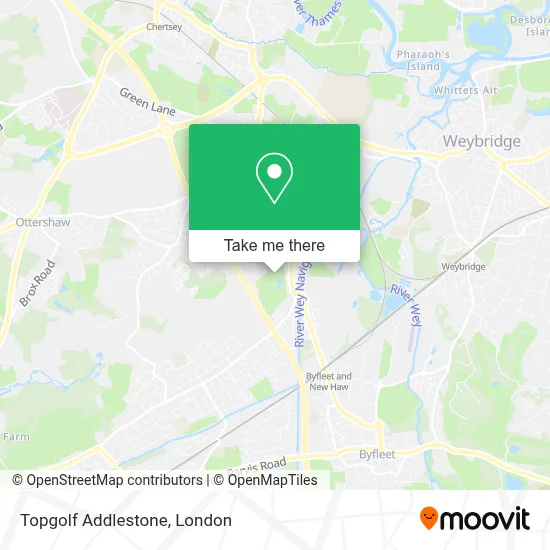 How to Get to Topgolf Addlestone in Runnymede by Bus or Train?