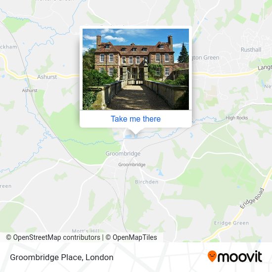 How to get to Groombridge Place in Tunbridge Wells by bus or train?