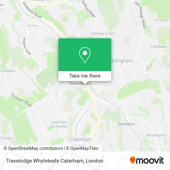 How to Get to Travelodge Whyteleafe Caterham in Warlingham by Bus or Train?
