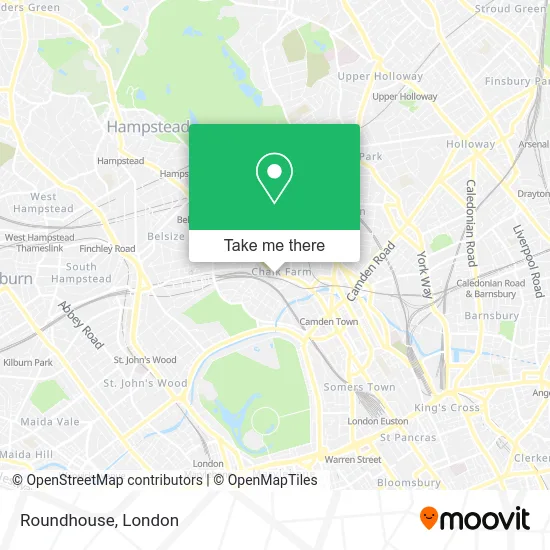 How to Get to Roundhouse in Chalk Farm by Bus, Tube or Train?