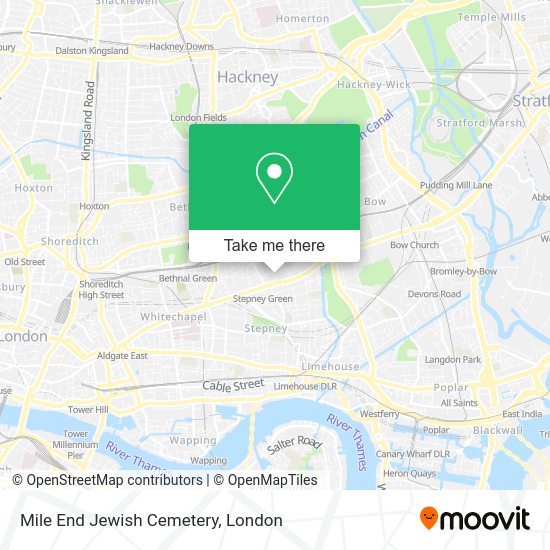 How to Get to Mile End Jewish Cemetery in Stepney by Bus, Tube or Train?