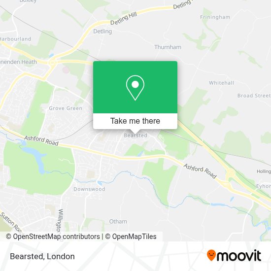 How to Get to Bearsted in Maidstone by Bus, Train or Tube?