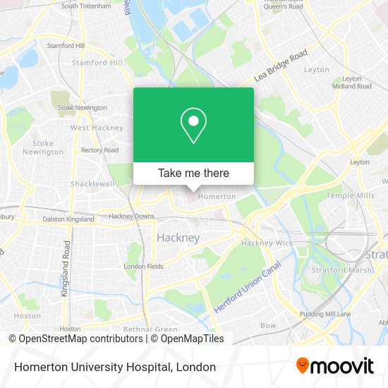 How to get to Homerton University Hospital in Clapton by train, bus ...