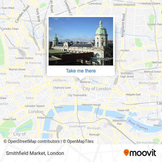 How to Get to Smithfield Market in City Of London by Bus, Train or Tube?