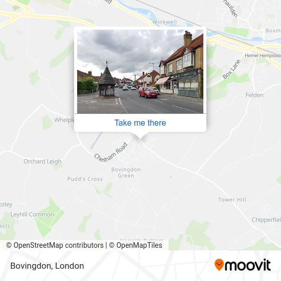 How to Get to Bovingdon in Dacorum by Bus or Train?