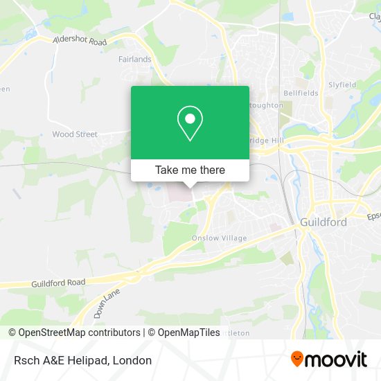 How to Get to Rsch A&E Helipad in Guildford by Bus or Train?