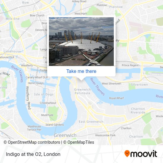 How to Get to Indigo at the O2 in North Greenwich by Tube, Bus or Train?