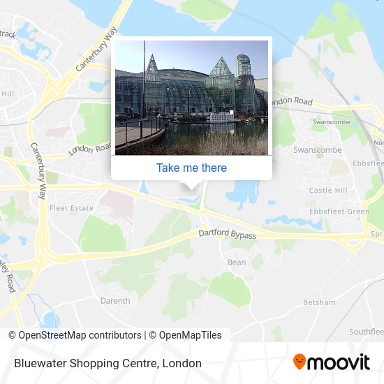 How to Get to Bluewater Shopping Centre in Greenhithe by Bus or Train?