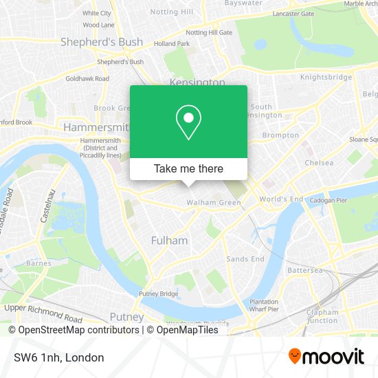 How to get to SW6 1nh in Fulham by bus, Tube or train?