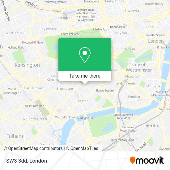 How to get to SW3 3dd in Knightsbridge by Bus, Tube or Train?