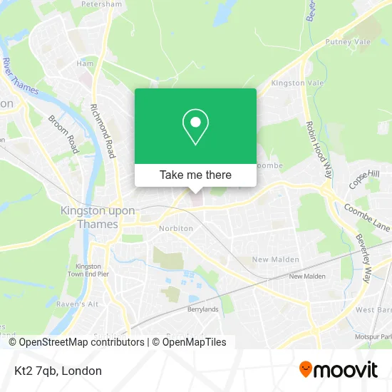 How to Get to Kt2 7qb in Norbiton by Bus, Train or Tube?