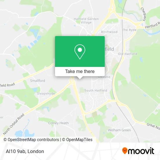 How to Get to Al10 9ab in Hatfield (Herts) by Bus or Train?