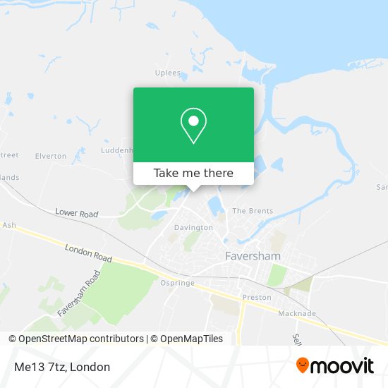 How to get to Me13 7tz in Faversham by bus or train?