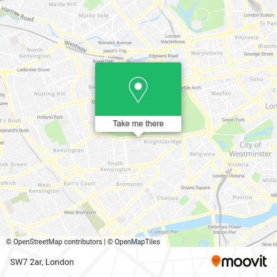 How to Get to SW7 2ar in Kensington by Bus, Tube or Train?