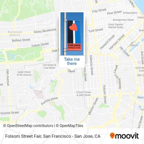 How to Get to Folsom Street Fair in Castro/Upper Market by Bus, BART ...
