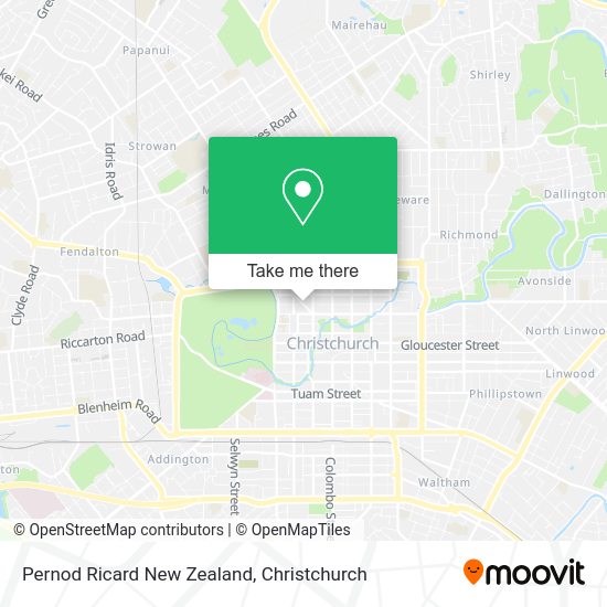How to get to Pernod Ricard New Zealand in Christchurch by bus?
