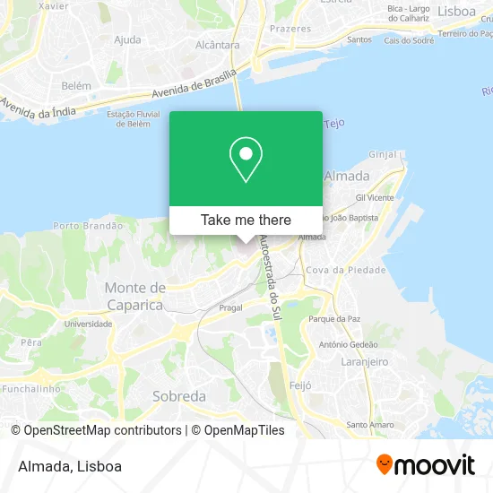 Como chegar a Almada através de autocarro, comboio ou metro?