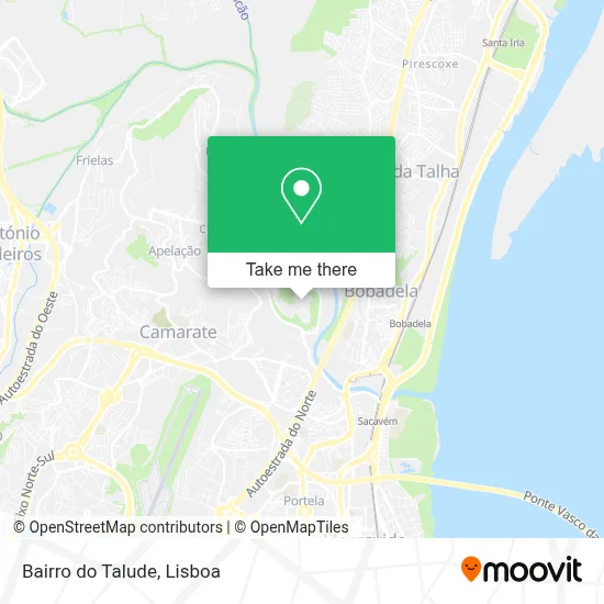 Como chegar a Bairro do Talude em Loures por autocarro, metro ou comboio?