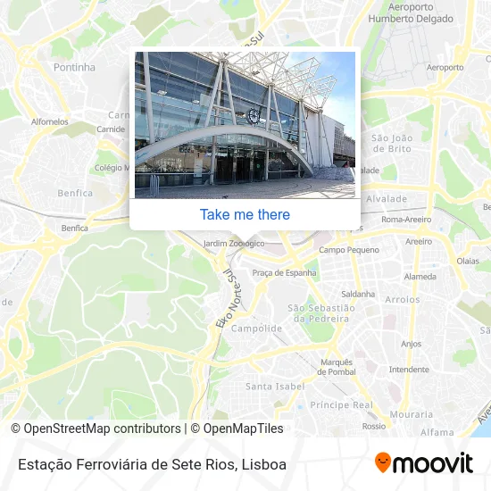 Como chegar a Estação Ferroviária de Sete Rios em Lisboa por autocarro ...