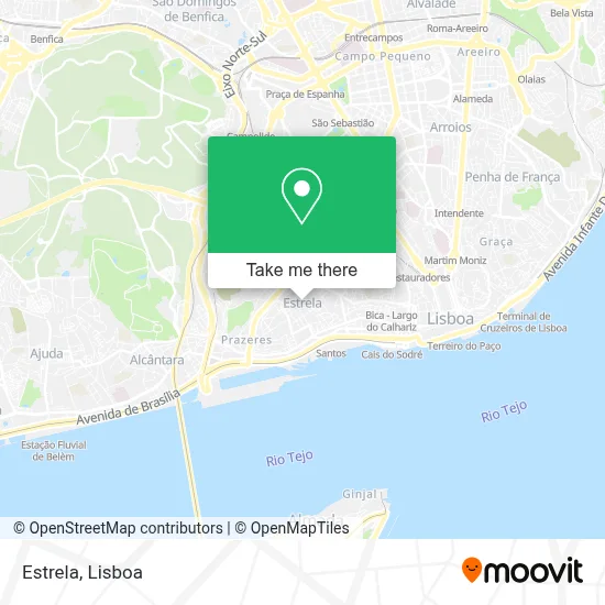 Como chegar a Estrela em Lisboa por autocarro, comboio, metro ou elétrico?