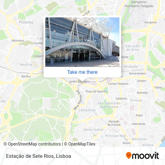 How to get to Estação De Sete Rios in Lisboa by Bus, Train or Metro?