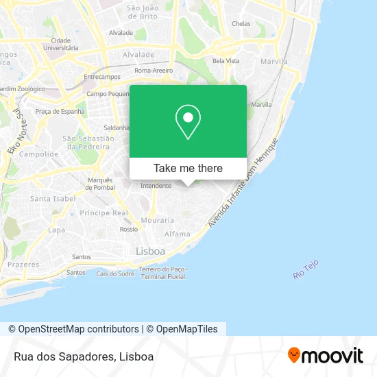 How to Get to Rua dos Sapadores in Lisboa by Bus, Metro, Train or Ferry?