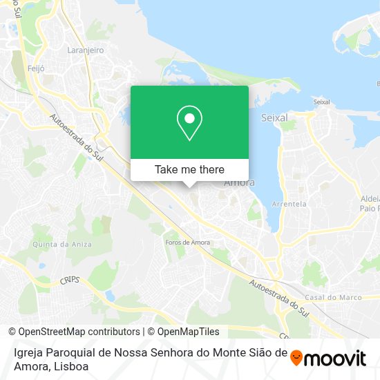 How to get to Igreja Paroquial de Nossa Senhora do Monte Sião de Amora ...
