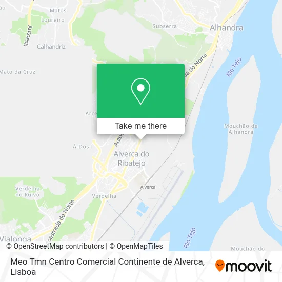 Como chegar a Meo Tmn Centro Comercial Continente de Alverca em Vila ...