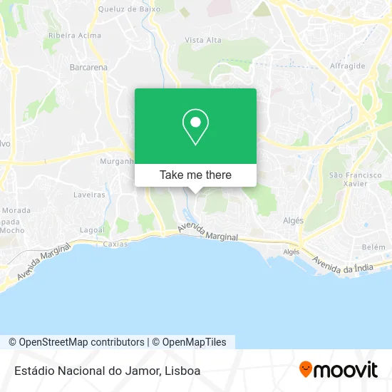 Como chegar a Estádio Nacional do Jamor em Oeiras por autocarro, comboio, elétrico ou metro?