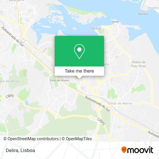 Como chegar a Delira em Seixal por autocarro, comboio, metro ou ferry?