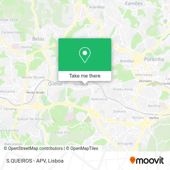 Como chegar a S.QUEIROS - APV em Amadora por autocarro, comboio ou metro?