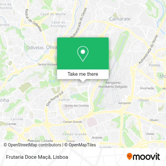 Como chegar a Frutaria Doce Maçã em Lisboa por autocarro, metro ou comboio?