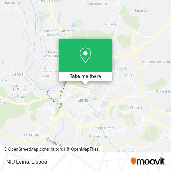 Como chegar a NIU Leiria em Lisboa por autocarro ou comboio?