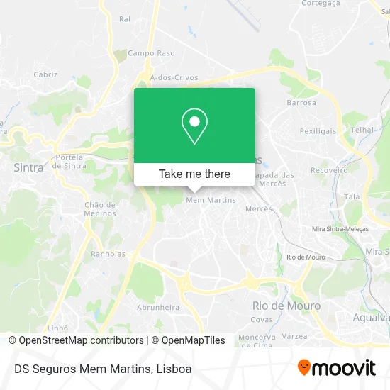 Como chegar a DS Seguros Mem Martins em Sintra por autocarro ou comboio?