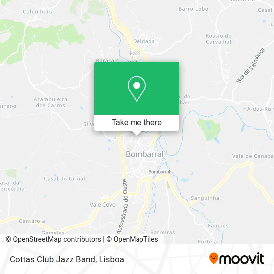 Como chegar a Cottas Club Jazz Band em Bombarral por autocarro ou comboio?