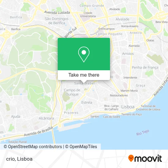 Como chegar a crio em Lisboa por autocarro, metro, comboio ou ferry?
