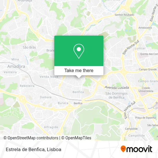 How to Get to Estrela de Benfica in Lisboa by Bus, Train or Metro?