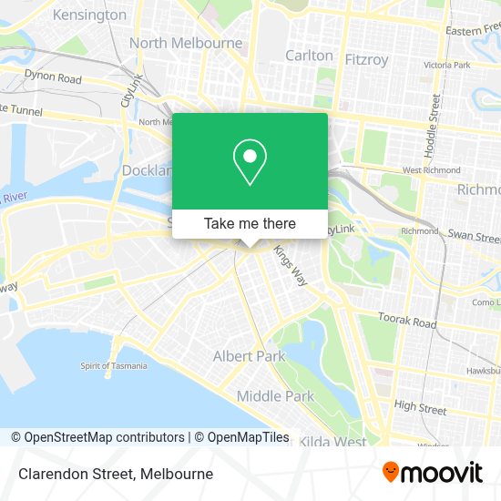 How to get to Clarendon Street in Southbank by bus, train or tram?