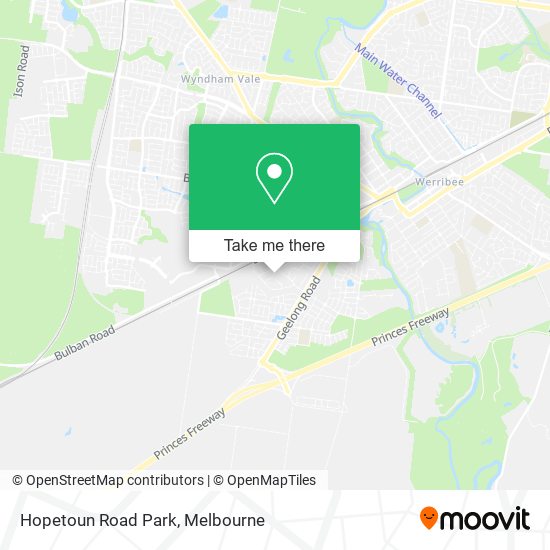 How to get to Hopetoun Road Park in Werribee by bus or train?