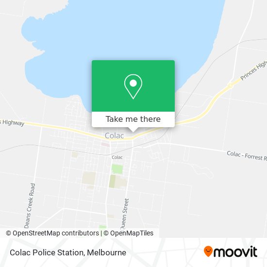 How to get to Colac Police Station by train or bus?