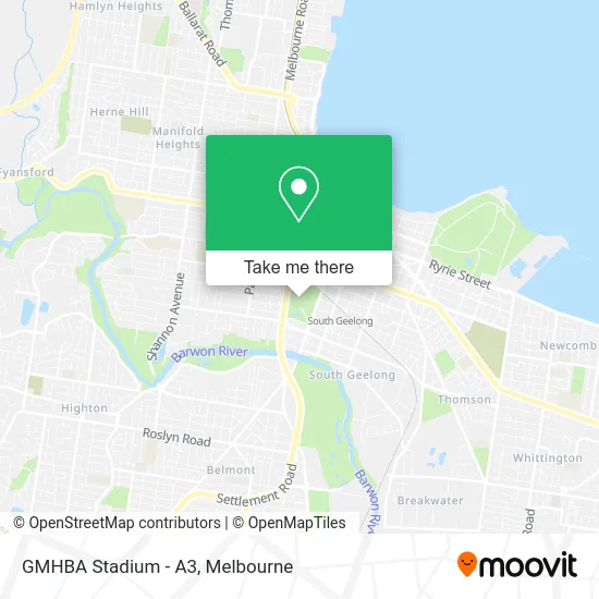 How to Get to GMHBA Stadium - A3 in South Geelong by Bus or Train?