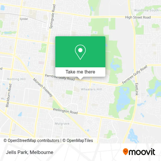How to Get to Jells Park in Wheelers Hill by Bus or Train?