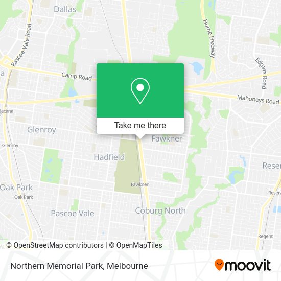 How to Get to Northern Memorial Park in Fawkner by Bus, Train or Tram?