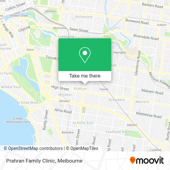 How to Get to Prahran Family Clinic by Bus, Train or Tram?