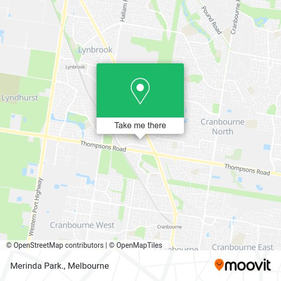 How to get to Merinda Park. in Cranbourne North by bus or train?