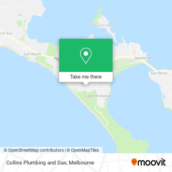 How to get to Collins Plumbing and Gas in Cape Woolamai by bus or train?
